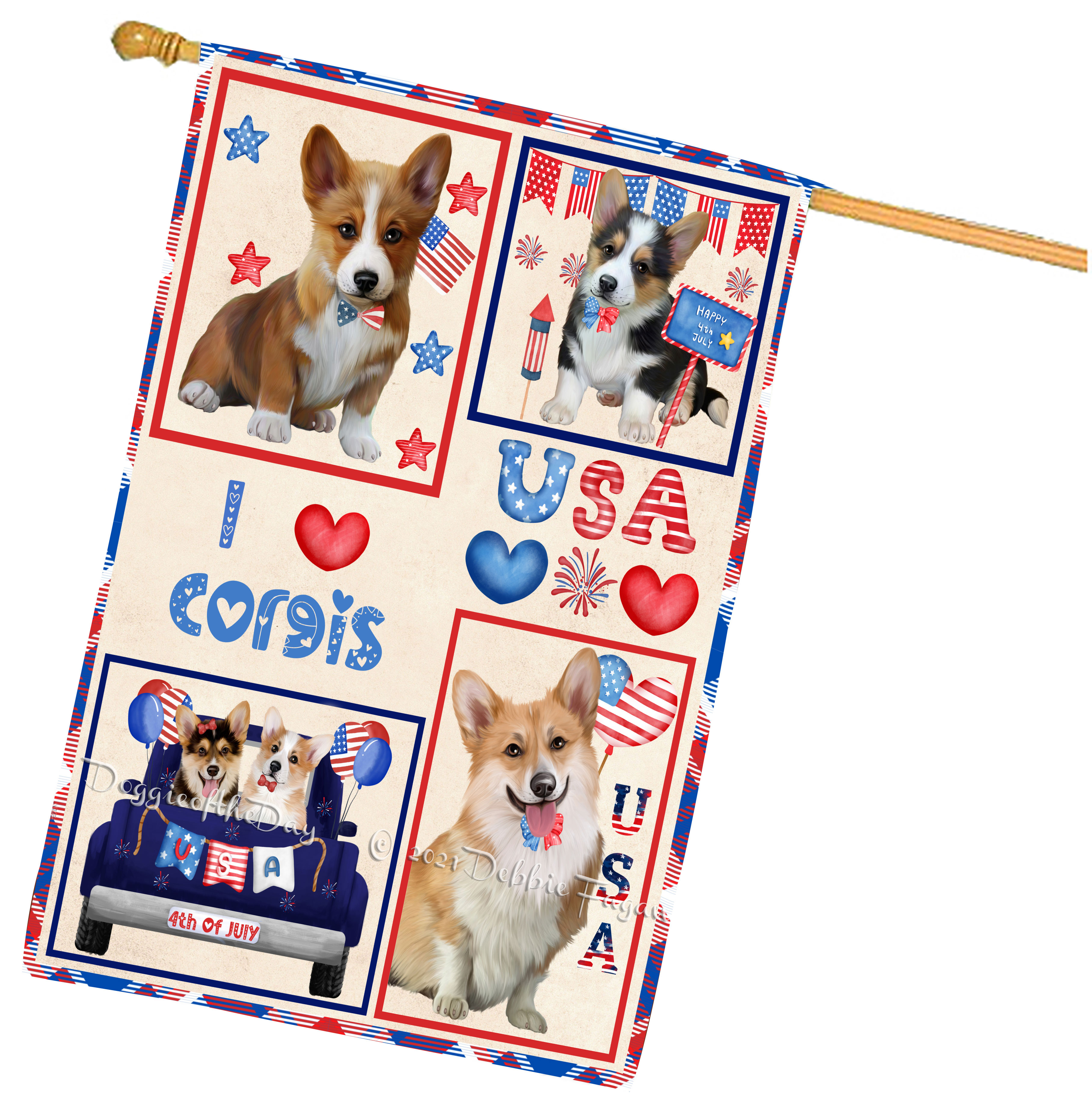Corgi Dog House Flag Holiday Double Sided 28"x40" Many Designs NWT NEW ...