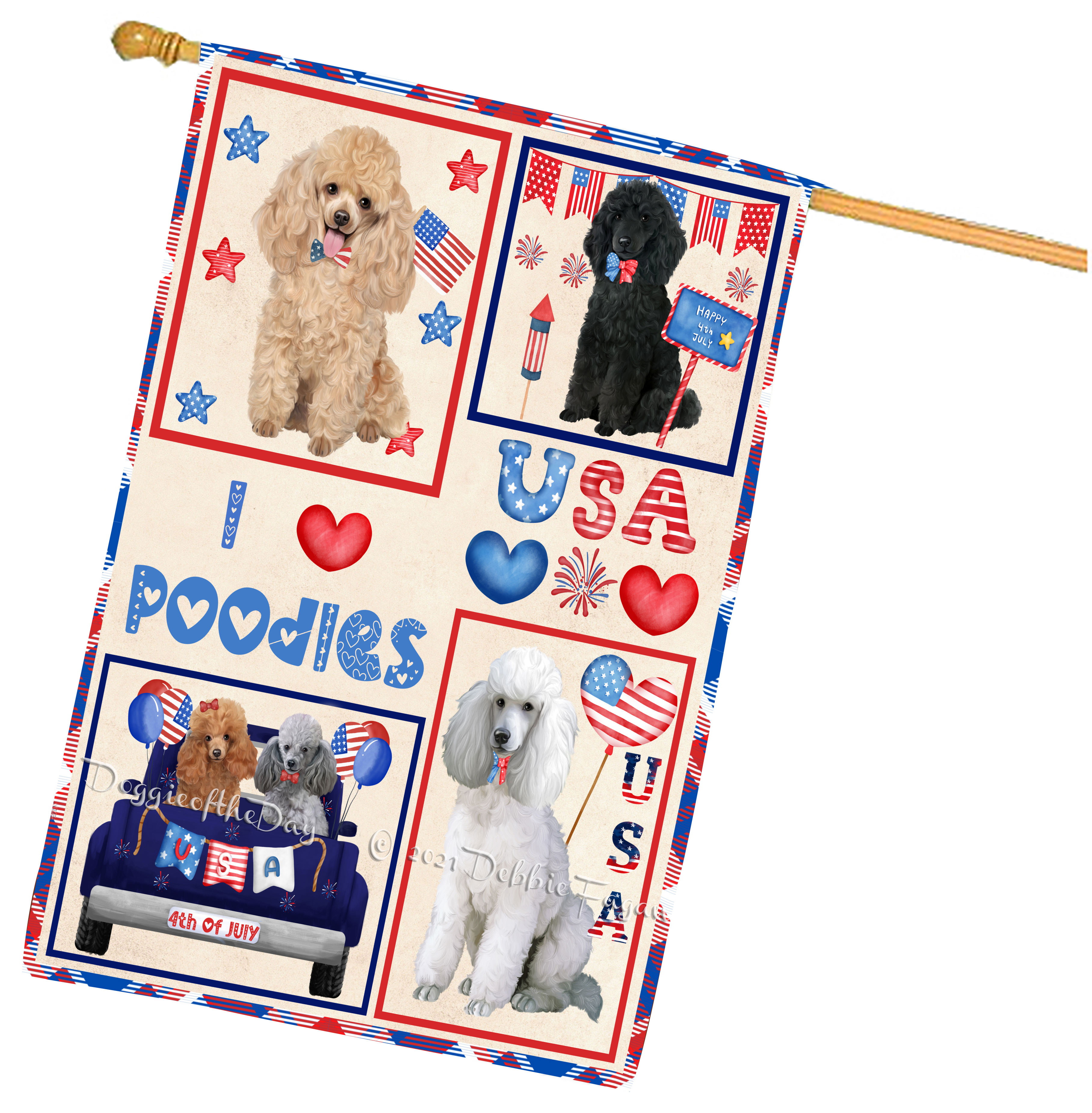 Poodle Dog House Flag Holiday Double Sided 28"x40" Many Designs NWT NEW ...