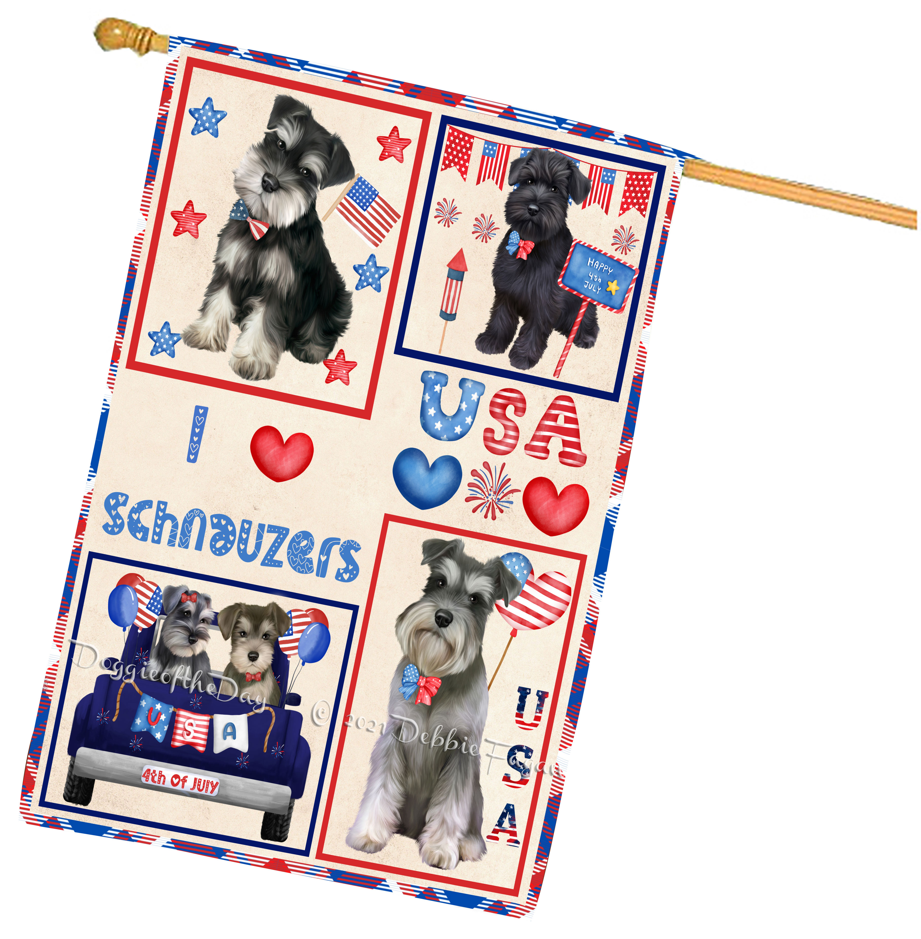 Schnauzer Dog House Flag Holiday Double Sided 28"x40" Many Designs NWT ...