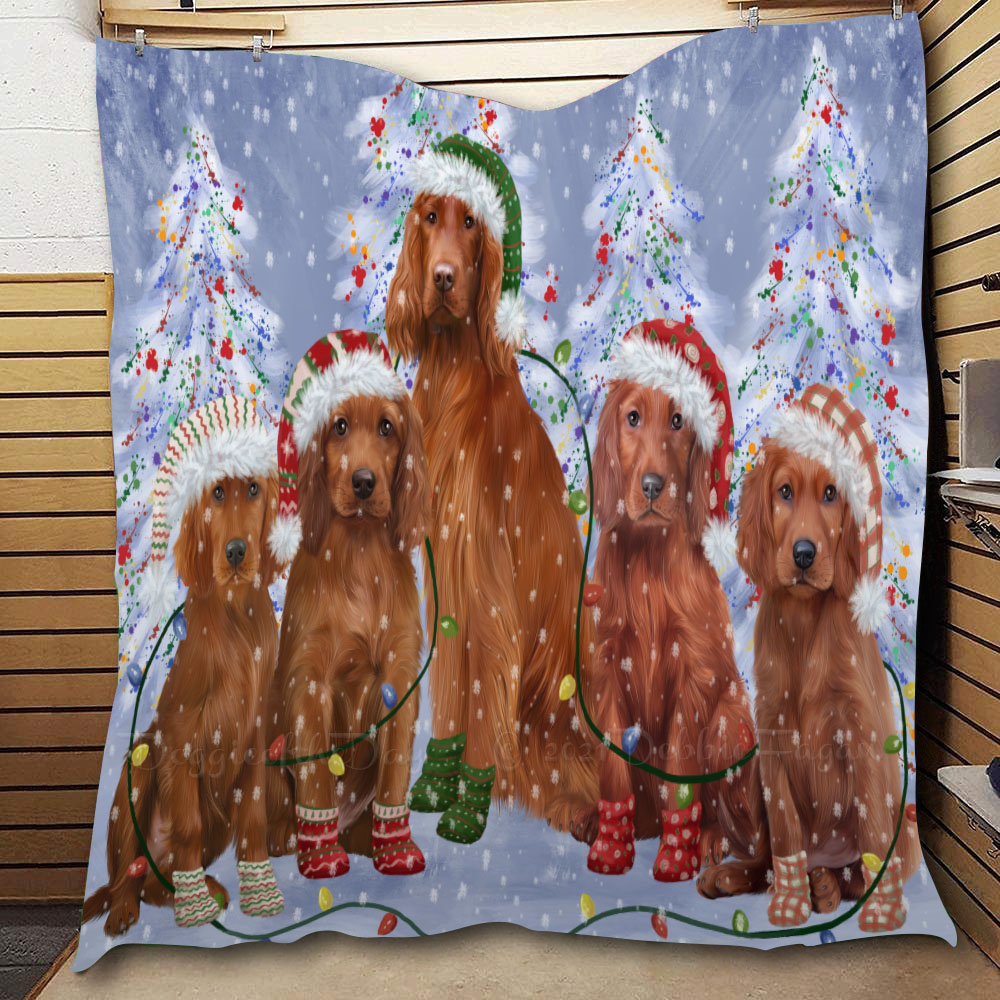 Irish Red Setter Quilt Dog Bedding Personalized Christmas Gift Many ...