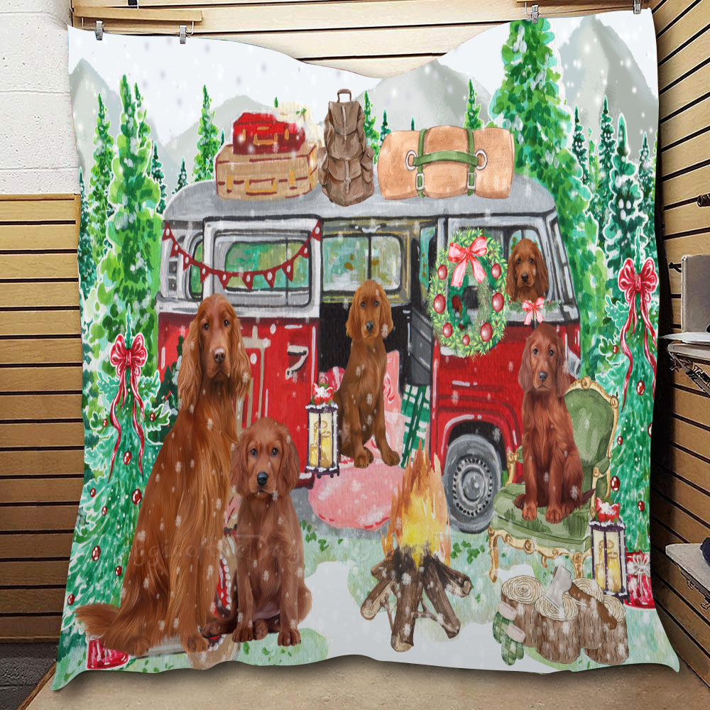 Irish Red Setter Quilt Dog Bedding Personalized Christmas Gift Many ...