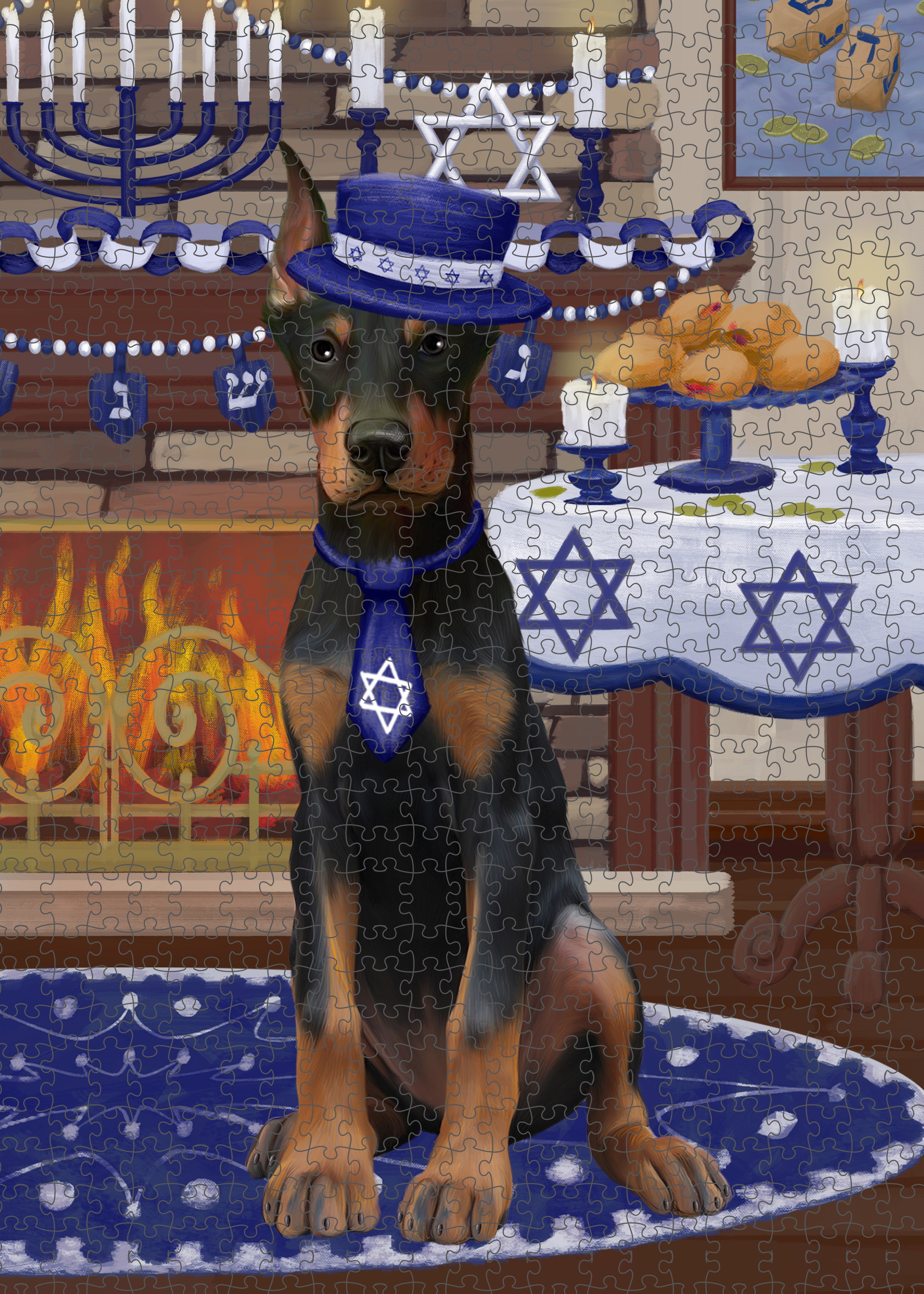Happy Hanukkah Dog Cat Pet Photo Lovers Jigsaw Puzzle Games for Adults ...